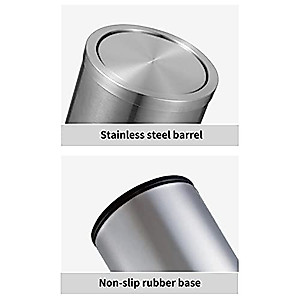 4 Gallon Black Stainless Steel Bathroom Trash can Garbage can Wastebasket Bin with Lids for Kitchen Bedroom Living Room Office(Black)