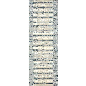 Loloi Chris Loves Julia Chris Collection CHR-01 Ivory/Denim 3'-6'' x 5'-6'', .50" Pile Height, Accent Rug