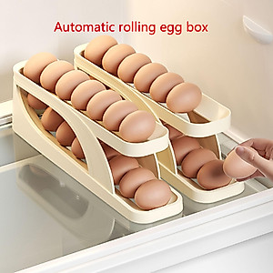 Automatic Rolling Eggs Box Layer Rack Holder For Fridge Fresh-keeping Storage Container Eggs Dispenser Kitchen Organizer Kitchen Storage Container