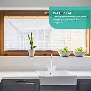 Faucets Sink Plastic Handle: Tap with Bath for Mixer Side Head Handle Bathroom - Home Sinks Spout Basin Practical Faucet Nozzle Double Lavatory Kitchen Sprayer Swivel