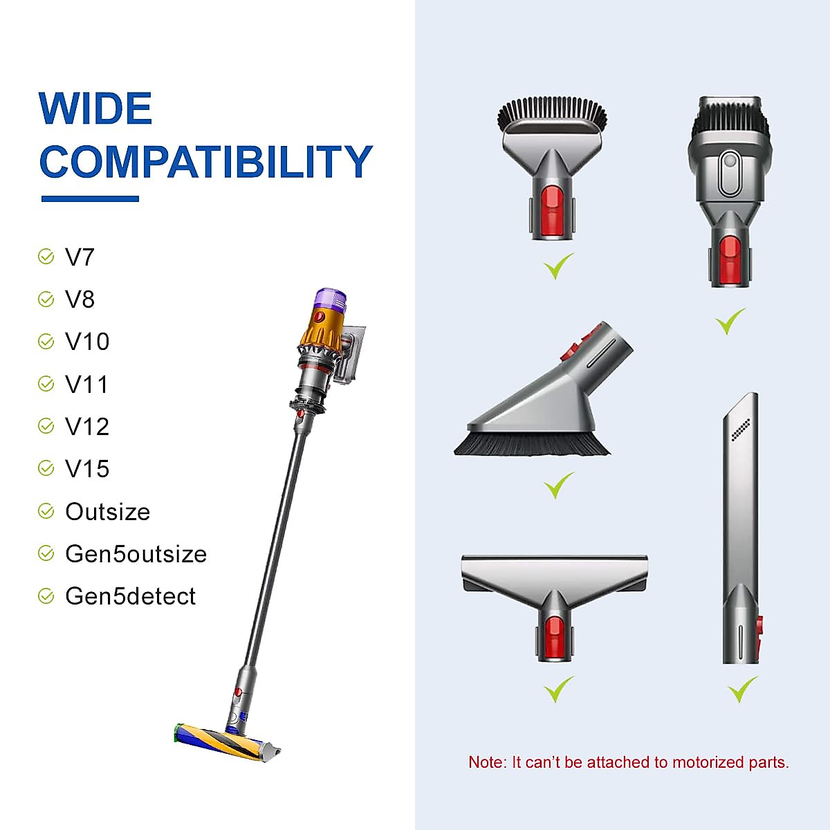LANMU Flexible Extension Hose Attachment Compatible with Dyson V15 V12 V11 V10 V8 V7 Outsize Absolute Animal Motorhead Gen5 Cordless Vacuum Cleaner (20 to 60 Inch)