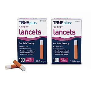2X 100ct TRUE METRIX Test Strips + 2X 100ct TRUEplus 28g Safety Lancets
