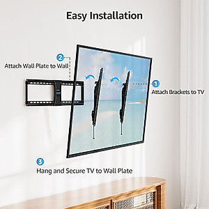 MOUNTUP UL Listed TV Wall Mount, Tilting TV Mount Bracket for Most 37-75 Inch Flat Screen/Curved TV Low Profile Wall Mount Saving Space Max VESA 600x400mm Hold up to 99 lbs Fit 16" 18" 24" Stud MU0008