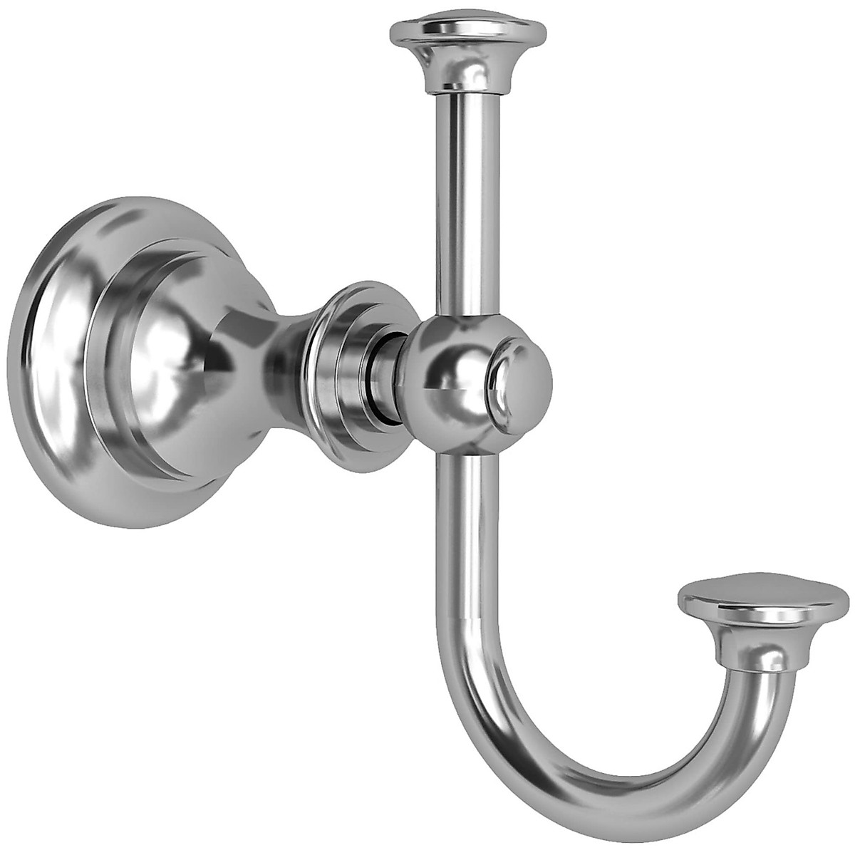 Newport Brass 35-13 Double Robe Hook from the Sutton Collection, Polished Chrome