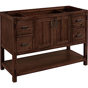 Signature Hardware 953310-48-UM-8 Morris 48" Free Standing Single Vanity Set with Wood Cabinet, Vanity Top, and Oval Undermount Sink - 8" Faucet Holes