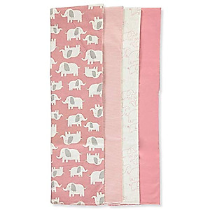 Carter's 4-Pack Elephant March Receiving Blankets - Pink/White, one Size