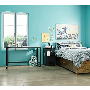 MIELEU 18" Deep 3 Drawer Metal Organizer File Cabinet with Oval Handles, Black