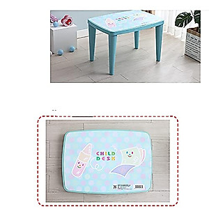 Walnut Kindergarten Table Plastic Household Children's Table and Chair Set Baby Toys Learning Small Chair Rectangular Writing Table (Color : D)