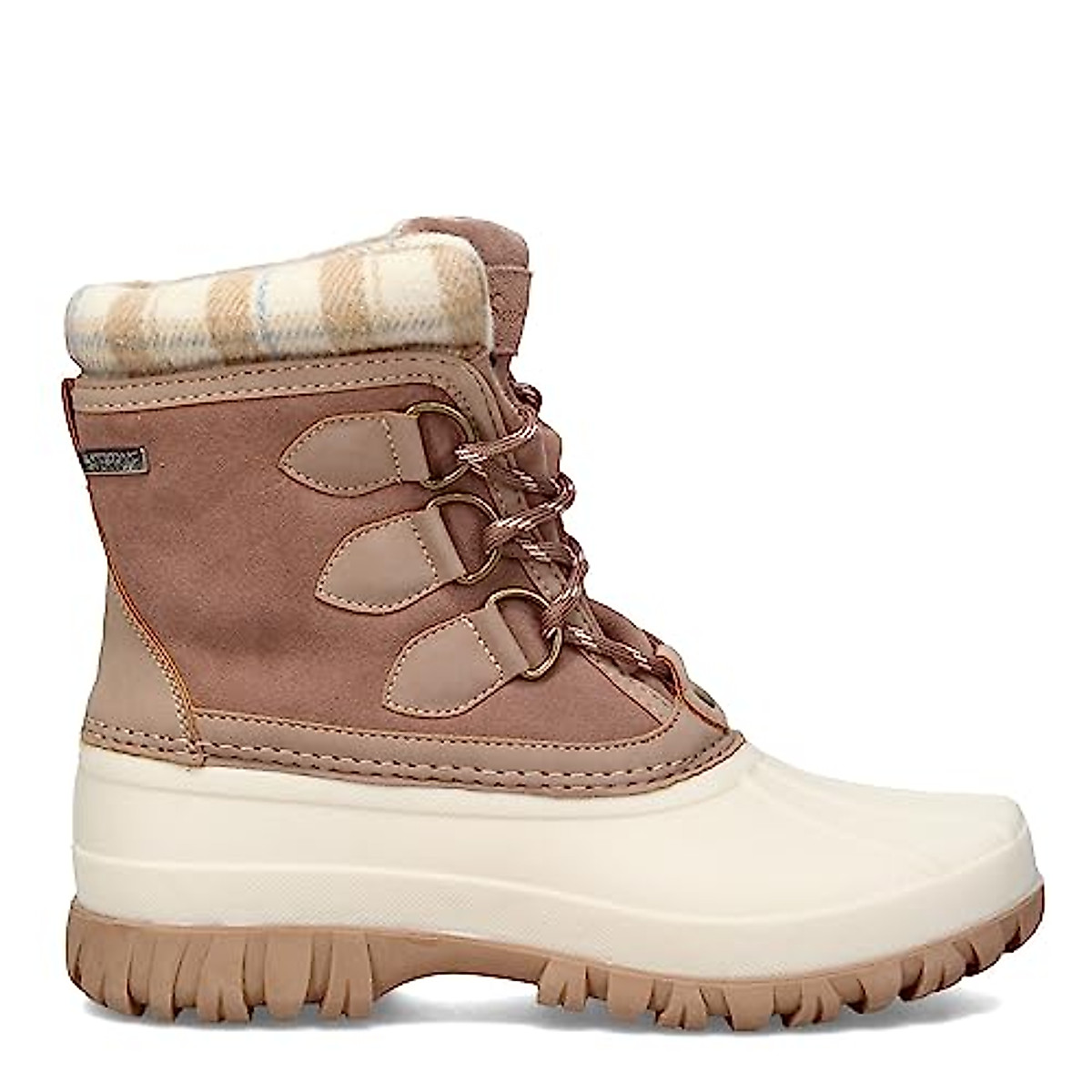 Skechers Women's Waterproof Cold Weather Boot Snow, Natural/Pink, 10