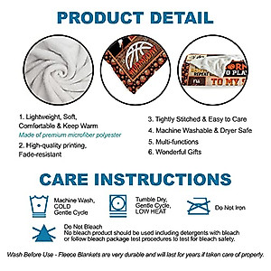 MUCHNEE Sports Basketball Blanket for Boy Kid Men, Son Blanket Gifts from Mom & Dad, to My Son Throw Blanket for Couch Bed Travel, College Graduation Gift for Son, Birthday Gift for Basketball Fans