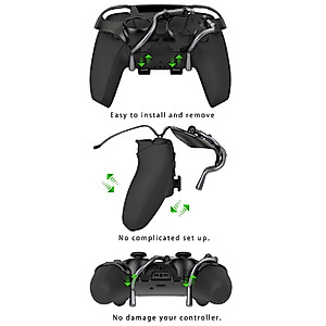 EXknight Leverback V2 Paddles Attachment, Back Buttons Adapter for PS5 Controller | Fit with Thumb Grips (Black)