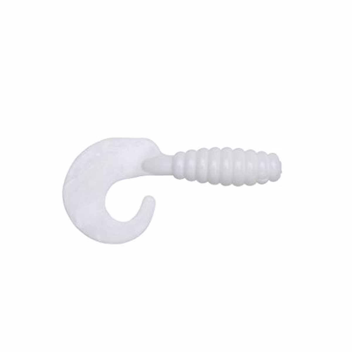 Yum Lures Grub Multi-Species Curly-Tail Swim-Bait Fishing Lure, White, 2" (18 Pack)
