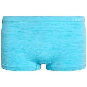 Reebok Girls' Boyshorts Underwear - 5 Pack Soft Seamless Girls Panties Boy Shorts - Breathable Panties for Girls (6-16), Size Medium, Sharkskin Print/Evening Blue/Bright Pink/Black/Aqua