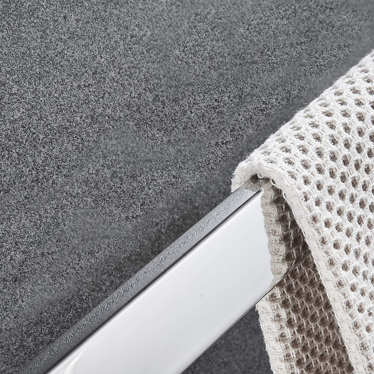 JunSun Polished Chrome Bath Towel Bar 24 Inch - Modern Bathroom Rack Holder - Wall Mounted Single Rod Hardware - Home Decor Rail Shelf Hanger