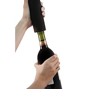 Ozeri Pro Electric Bottle Opener with Wine Pourer, Stopper, Foil Cutter, and Elegant Recharging Stand, Black