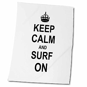 3dRose Keep Calm and Surf on - carry on surfing - hobby or professional. - Towels (twl-157776-2)