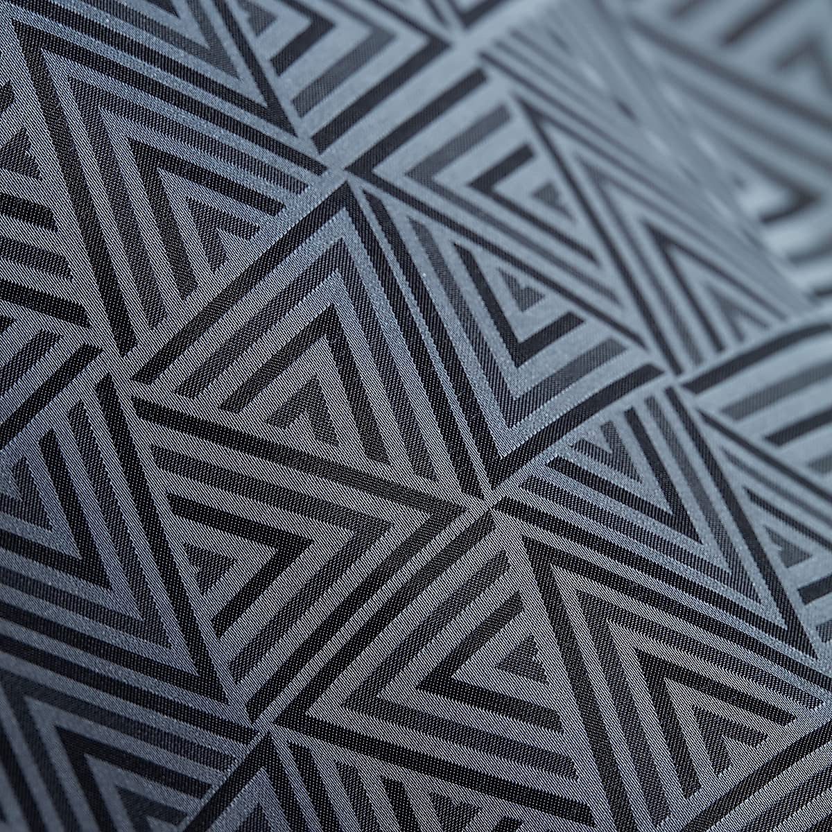 Decoberry Blackout Curtain Set - Includes 2 Blue and Black Triangle Pattern Curtains, Trinity, 52" X 108", 100% Light Blocking and Sound Filtering, Thermal Insulation - Geometric Design with Grommets