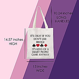 Bridge Canvas Tote Bag Bridge Lover Gift Bridge Player Bag Bridge Card Game Gift Bridge Themed Gift (Bridge Tote)