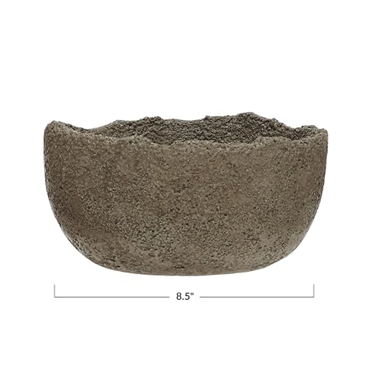 Creative Co-Op Decorative Textured Sandstone Bowl, 9" L x 9" W x 5" H, Brown