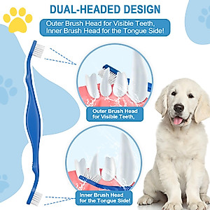 VVHOMIFE Comfort Grip Canine Toothbrush for Medium Dogs - Ergonomically Designed for Easy Dental Care for Medium-Sized Dogs Dog Teeth Cleaning - M