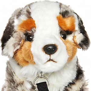 Carl Dick Australian Shepherd Dog with Lead 10.5 inches, 25cm, Plush Toy, Soft Toy, Stuffed Animal 3428