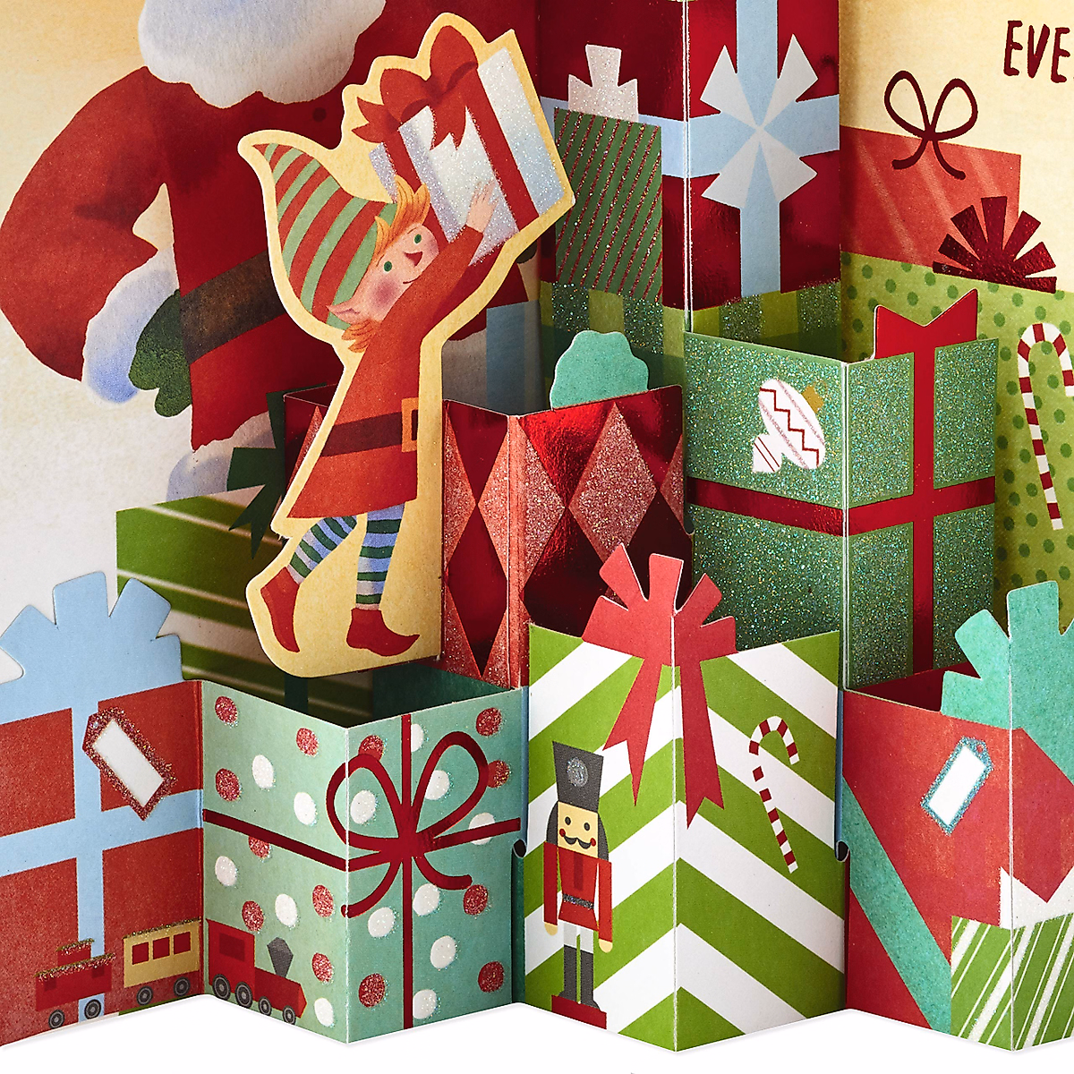 Hallmark Paper Wonder Pop Up Christmas Card (Santa's Workshop with Pop Up Presents)