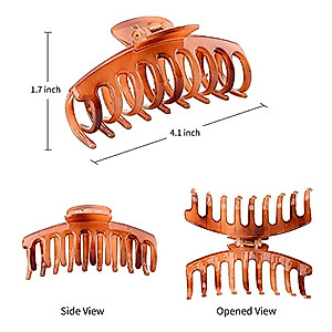 12 PCS Square Hair Clips for Women,4.3 Inch Large Rectangle Hair Claw Clips for Women Thin Thick Curly Hair, Big Matte Banana Clips,Strong Hold jaw clips,Multicolor 1 (Jelly)