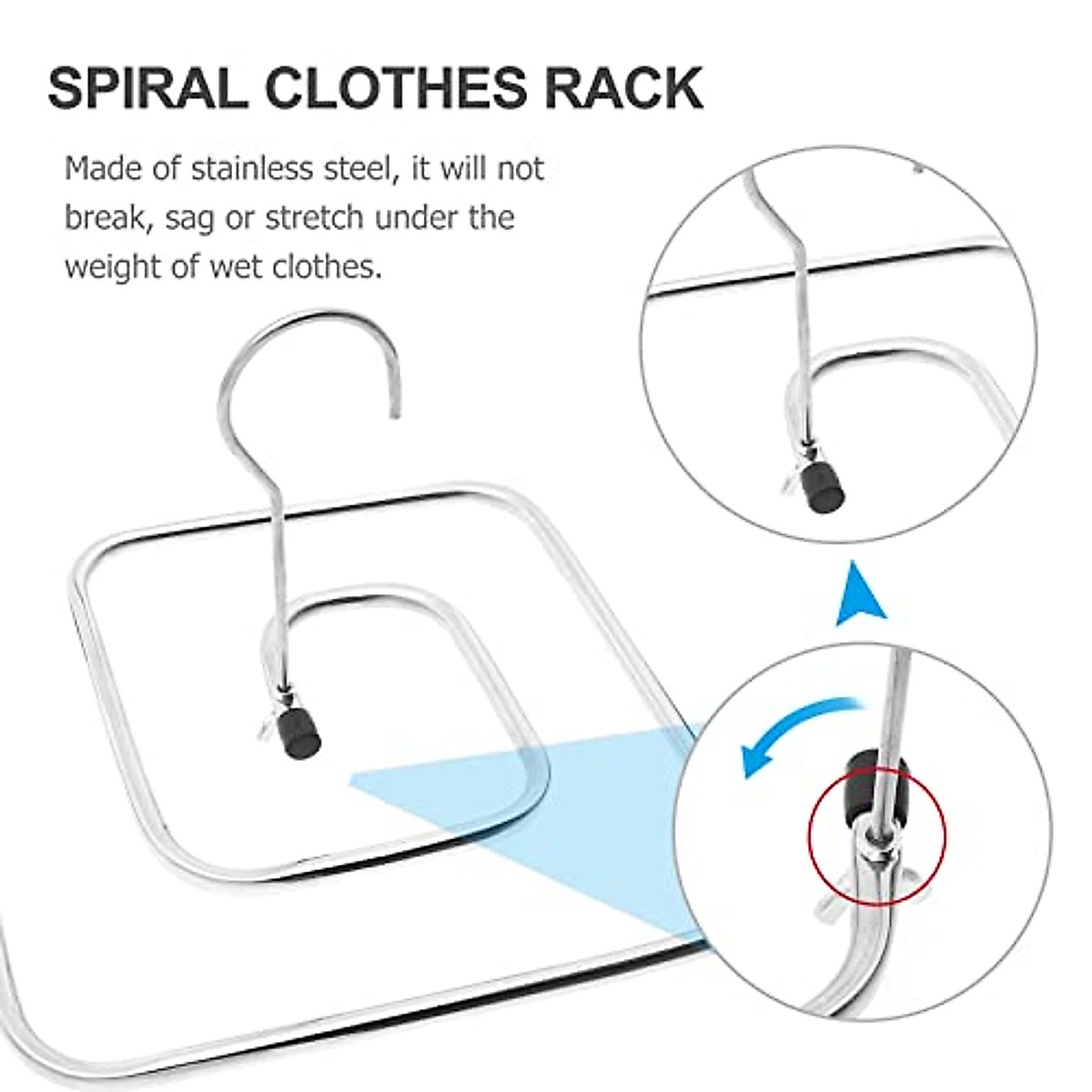 DOITOOL 2pcs Spiral Hanger Stainless Steel Spiral Drying Rack Sheets and Blankets Spiral Saving Rack Drying Rack Square Spiral Quilt Storage Hanger