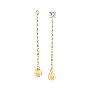 Ross-Simons 14kt Yellow Gold 6mm Ball Drop Earring Jackets
