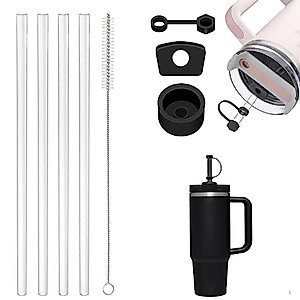 Straw Replacement for Stanley, Reusable Drinking Straws for Stanley 40 oz 30oz Tumbler Accessories, Silicone Anti Spill Stopper Set for Stanley Quencher 1.0/H2.0
