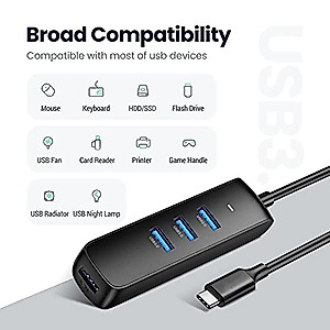 GPPZM USB HUB 3.0 Mini 4 Port USB 3.0 Splitter Micro USB Hub AdapterFour-in-one Docking Station Laptop