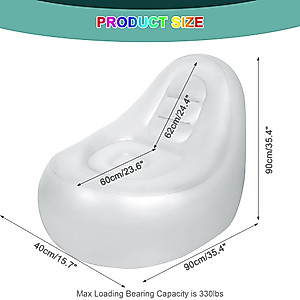 MIICASA LED Light Inflatable Chair, Blow Up Illuminated Air Sofa, Folding Lazy Sofa Furniture, Inflatable Lounge, Inflatable Couch Without Pump for Indoor Outdoor Camping, Party, Beach, Hiking, Yard