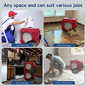 ALORAIR 4 Pack CleanShield HEPA 550 Industrial Commercial HEPA Air Scrubber, cETL Listed, GFCI Outlet, 10 Years Guarantee, Red
