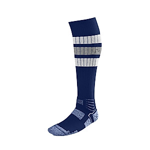 EvoShield Men S Striped Game Socks, Navy, Large US