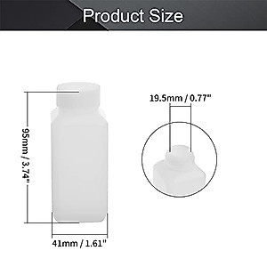 Othmro 10pcs 100ml/3.38oz Plastic Lab Chemical Reagent Bottles,10pcs 19.5mmx95mm(IDxH) Square Wide Mouth Liquid/Solid Sample Storage Container Sealing Bottles Translucent with Cap