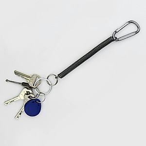 Nanaborn Coiled Lanyard Spring Coil Cord Keychain for Fishing Rod Tool Retractable Tether with Carabiner Clip(10pcs)