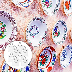 150 Pcs 1.25 Inch Invisible Adhesive Plate Hanger Wall Plate Hanger Set Vertical Plate Holders Picture Hangers Without Nails Decorative Plates Wall Holders Hooks for Display Frame Art Decor Supplies