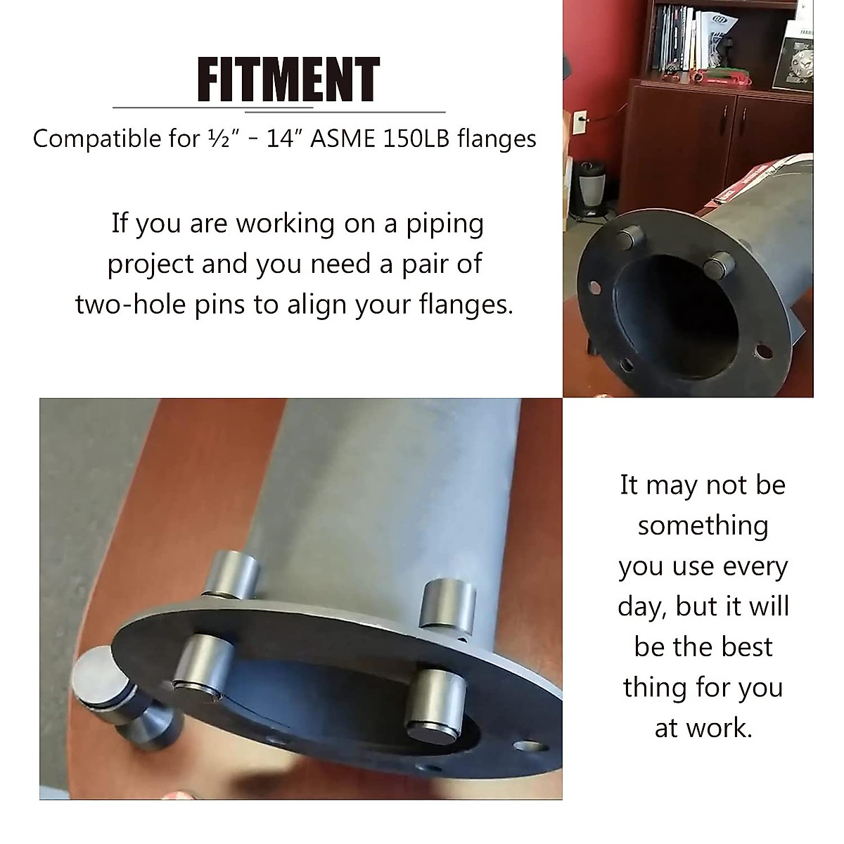 Two Hole Pin Set 1-1/8", for 6061 Aluminum Lightweight 2 Hole Pin Set with Anodized Oxide Black Finish