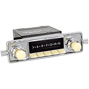 Retro Manufacturing HI-304-68-78 Hermosa Direct-Fit Radio for Classic Vehicle (Face & Ivory Buttons and Faceplate)