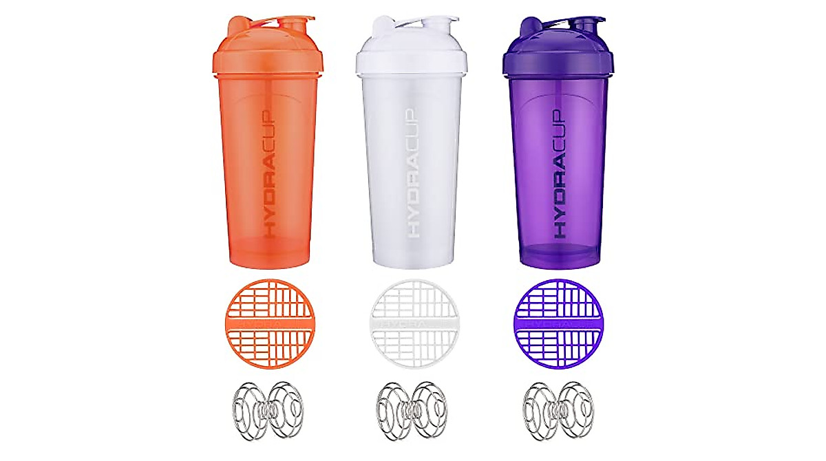 Hydra Cup 6 Pack Shaker Bottles - BPA Free 28-Ounces