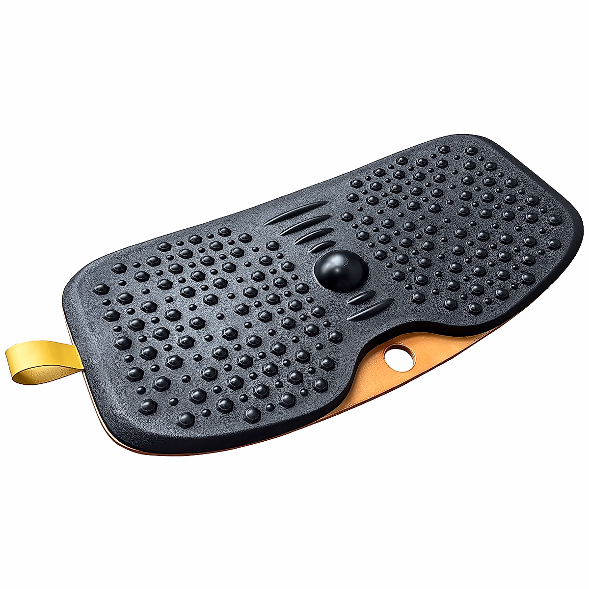 VWINDESK Standing Desk Anti Fatigue Mat Balance Board, Non-Slip Bottom Wooden Wobble Ergonomic Design, Foot Massage for Office Fitness Orange in Black, 24.6'' Large