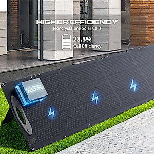 VDL Portable Solar Panel SC0201, 200W Monocrystalline Foldable Solar Panel Kit with Adjustable Kickstand, MC-4 Output for Solar Generator Power Station,RV, Outdoor Camping, Off Grid