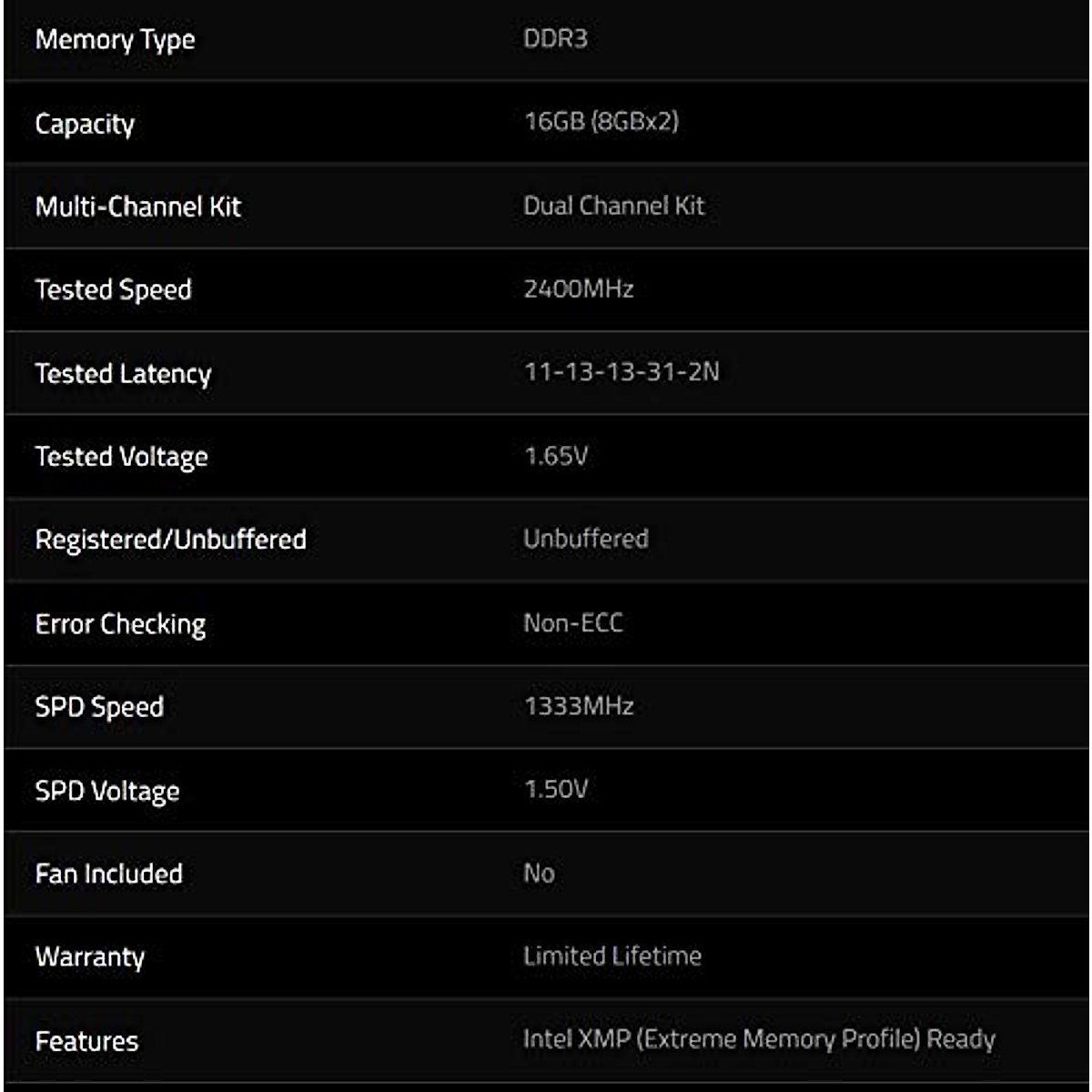 G.SKILL Ripjaws X Series 16GB (2 x 8GB) 240-Pin DDR3 SDRAM DDR3 2400 (PC3 19200) Desktop Memory Model F3-2400C11D-16GXM