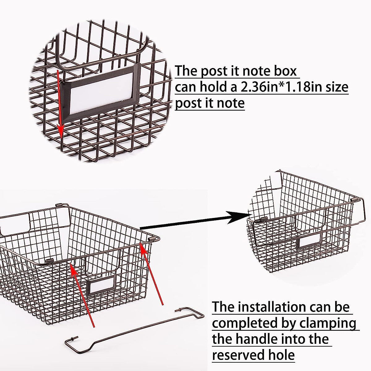 4 Pack Stackable Wire Storage Baskets With Handles,For Kitchen, Bathroom, Cabinets, Cupboards, Counter Top, Freezer & Pantry Organizer Bins, For Snacks, Drinks, Potatoes, Onions, Meat