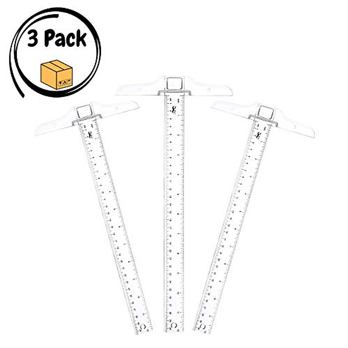 Mr. Pen- 12 Inches Plastic 3 Pack, T Square Ruler, Transparent, Drafting T Square, T Ruler for Crafting, Clear