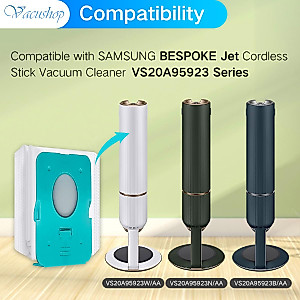 VACUSHOP Dust Bags Replacement for Samsung VCA-ADB95 BESPOKE Jet Cordless Stick Vacuum Accessories Parts 8pcs