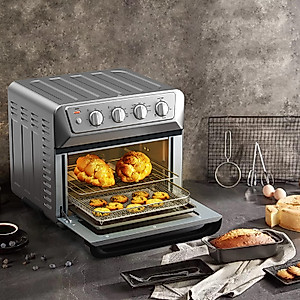 GOFLAME Convection Toaster Oven Air Fryer 7-in-1, 21.5 QT Airfryer Toaster Oven Combo Recipe, 4 Accessories Pull-out Crumb Tray, Air Fry Basket & Baking Tray Rack