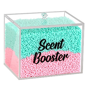 LifeLAZA Acrylic Scent Booster Container with Lid, Scent Beads Container For Laundry Beads, Laundry Dispenser Storage, Jar Box Organization Holder for Laundry Room Decor