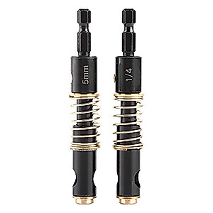 Kadimendium 5mm Hole Openning Puncher Bits 1/4" Black Hinge Drill Bits Reaming Drilling Wood Plastic 1/4inch Hex Shank Set for Woodworking DIY(2pcs Combination) (2 Sets)