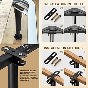 2 Pcs Adjustable Bed Frame Center Support Legs, Heavy Duty Cold Rolled Steel Bed Slat Support Legs With Wider Base, Bed Frame Leg Replacement, Furniture Support Reinforcement Kit (Height 5in To 8.6in)